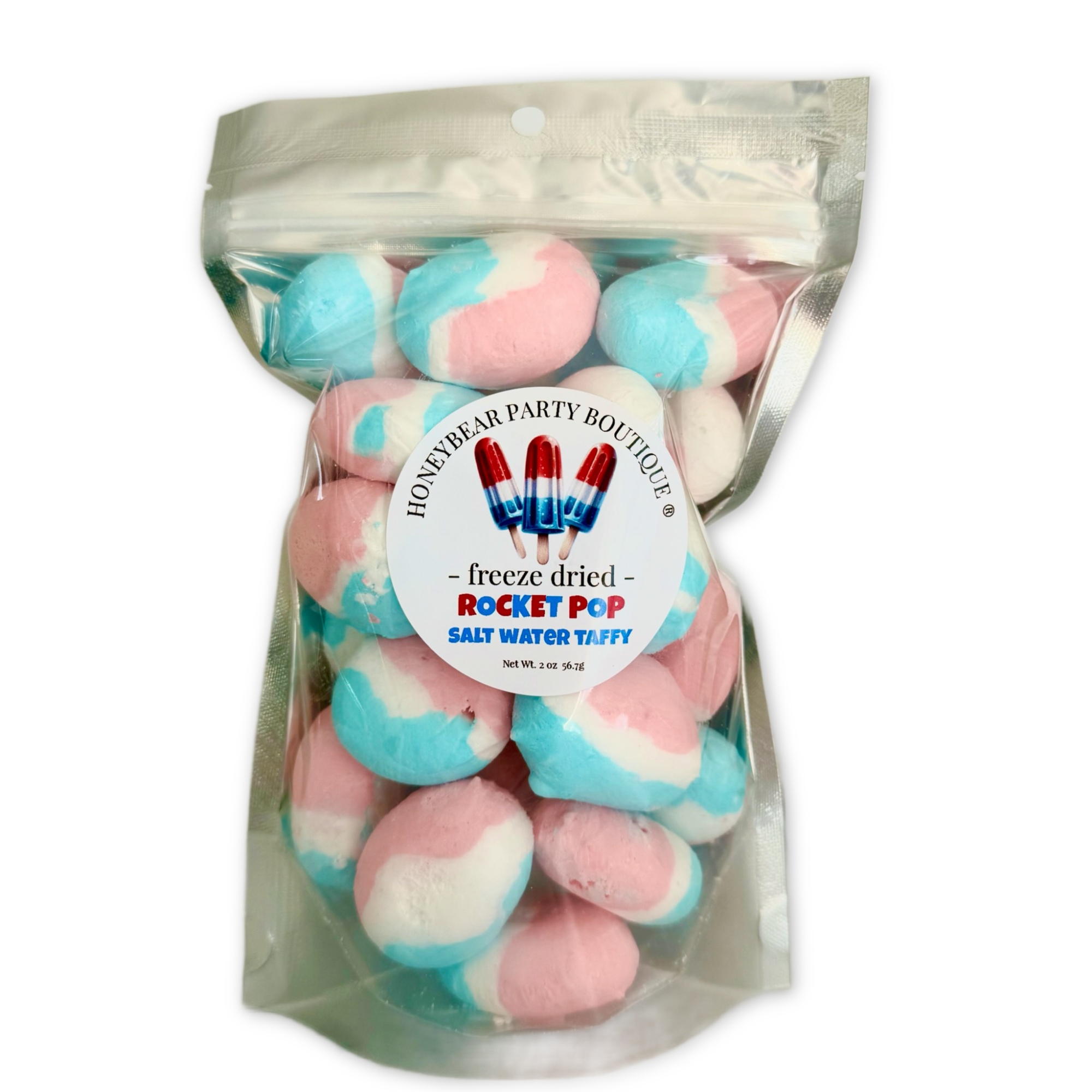 Freeze Dried Rocket Pop Salt Water Taffy – Honeybear Party Boutique